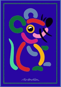 POSTKORT STOR MUS NAVY - Lodret - Bo Bendixen